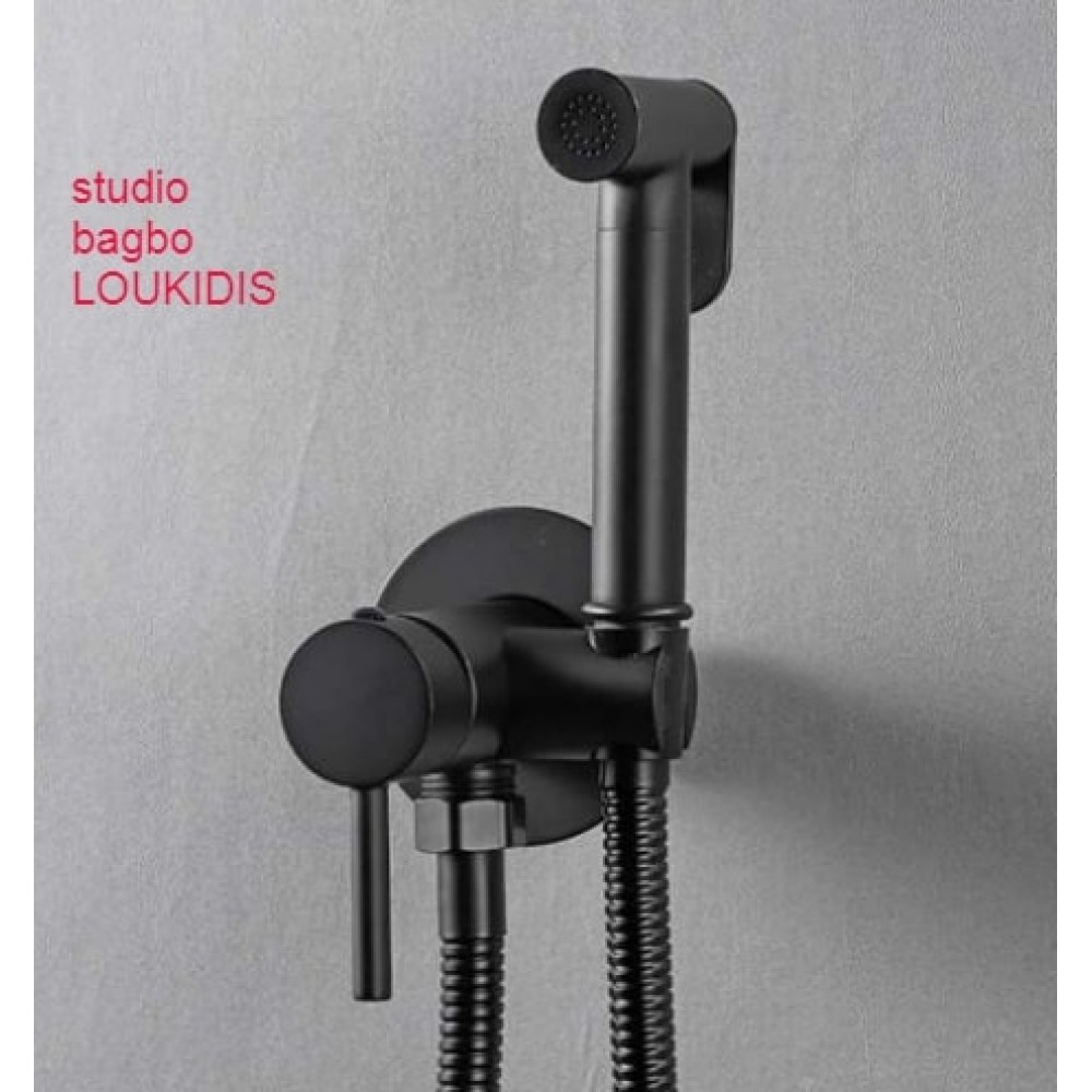 ΣΕΤ BIDET ΕΝΤΟΙΧΙΣΜΟΥ MIΞΗΣ ME ΣΤΗΡΙΓΜΑ ΤΗΛ. MINIMAL KOMΠΛΕ ΜΑΥΡΟ